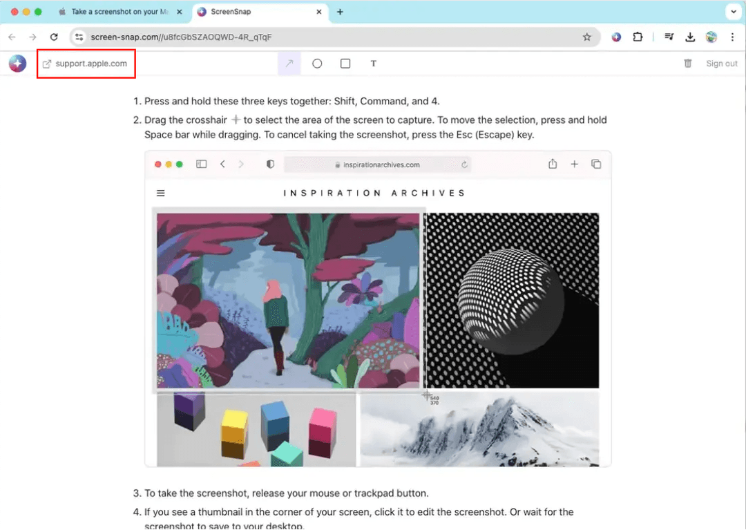 Easily track the website where your screenshot was captured.